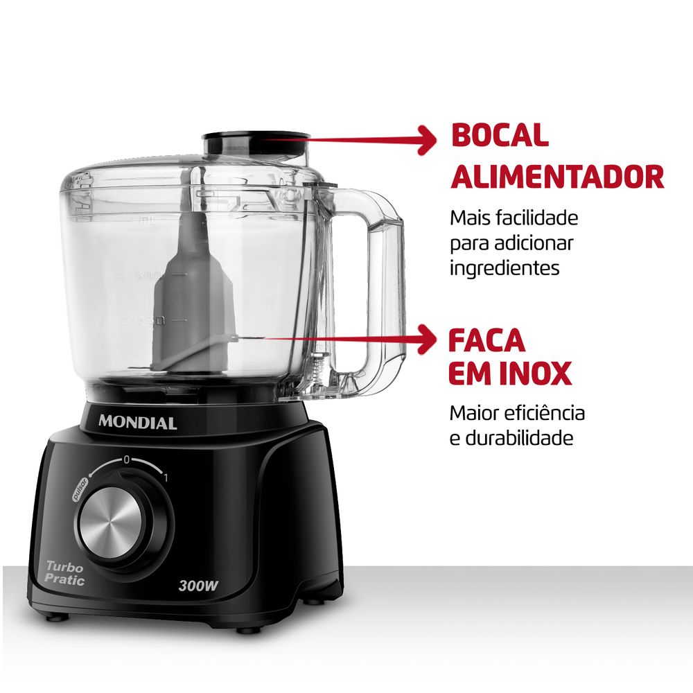 Mini Processador Mondial MP-16 Turbo Pratic 300W - Novalar