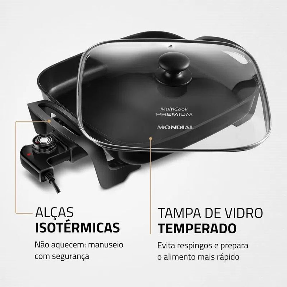 Panela Eletrica Grill Mondial Pe-49-Rc - Novalar